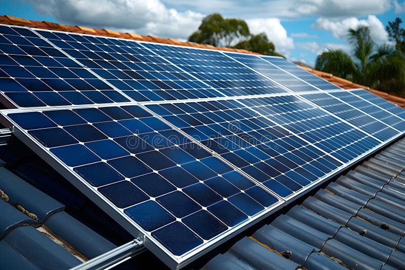 Solar Panels Installed on the Roof Rooftop of a Residential Modern ...