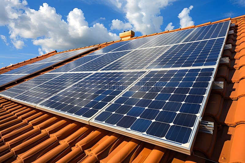 Solar Panels Installed on the Roof Rooftop of a Residential Modern ...