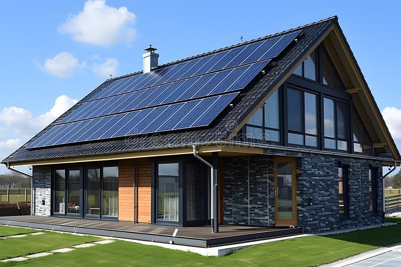 Solar Panels Installed on the Roof Rooftop of a Residential Modern ...