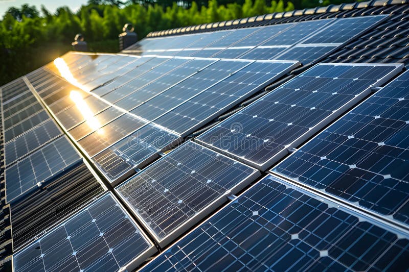 Solar Panels Installed on the Roof Rooftop of a Residential Modern ...