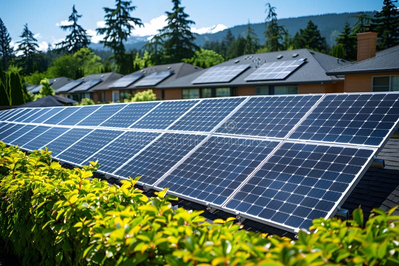 Solar Panels Installed on the Roof Rooftop of a Residential Modern ...