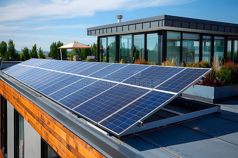 Solar Panels Installed on the Roof Rooftop of a Residential Modern ...
