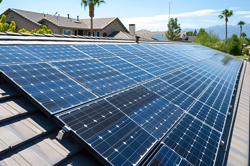 Solar Panels Installed on the Roof Rooftop of a Residential Modern ...
