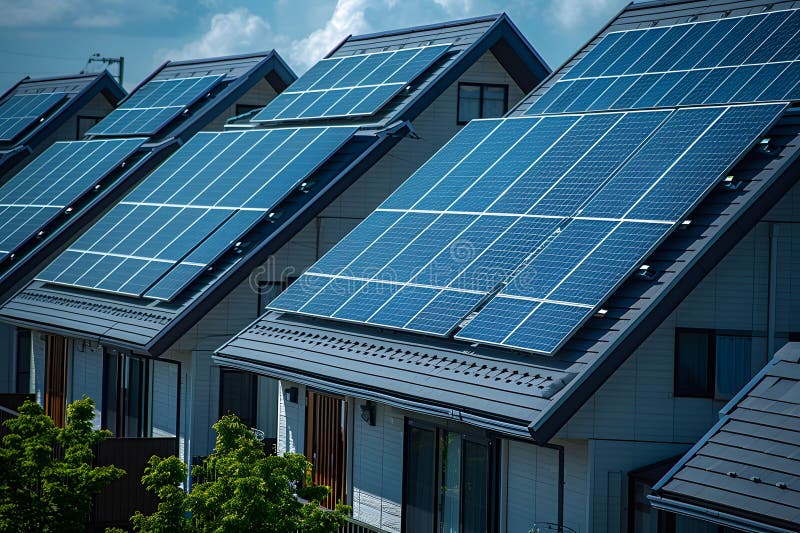 Solar Panels Installed on the Roof Rooftop of a Residential Modern ...