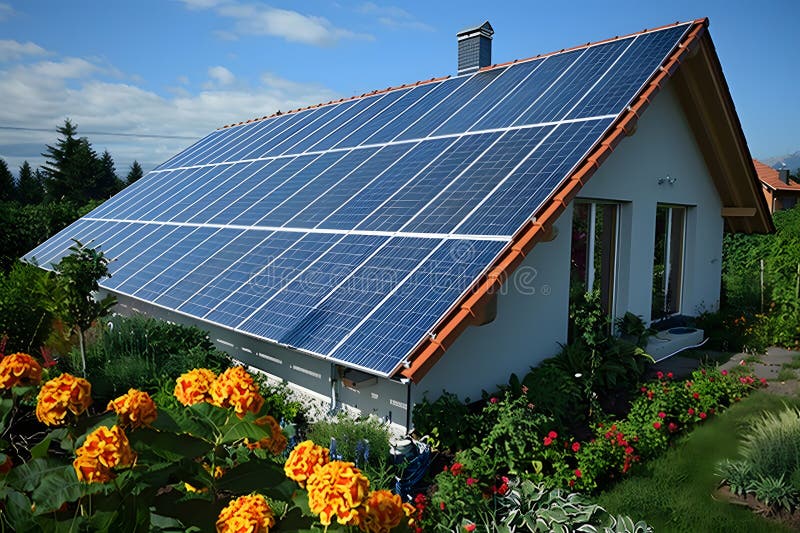 Solar Panels Installed on the Roof Rooftop of a Residential Modern ...