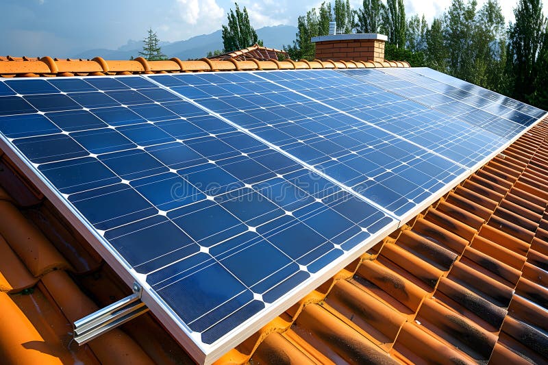 Solar Panels Installed on the Roof Rooftop of a Residential Modern ...