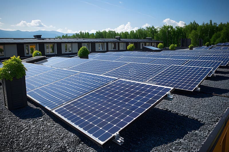 Solar Panels Installed on the Roof Rooftop of a Residential Modern ...