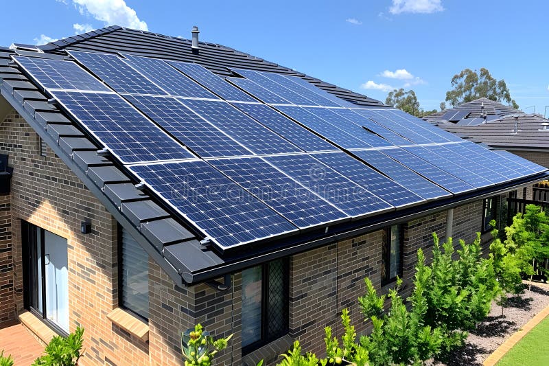 Solar Panels Installed on the Roof Rooftop of a Residential Modern ...