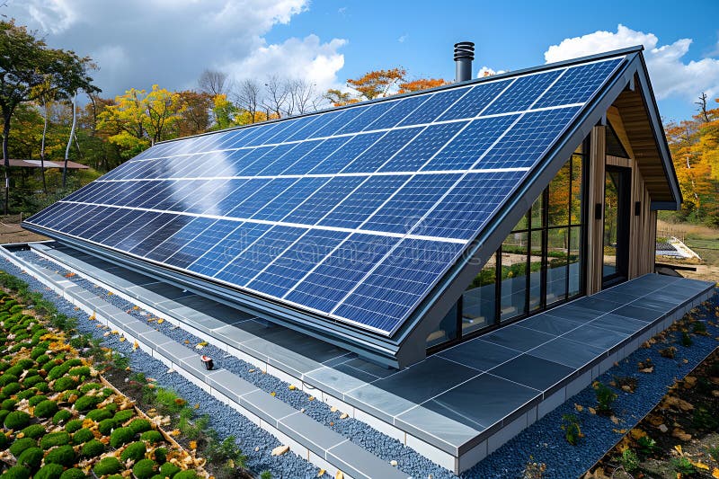 Solar Panels Installed on the Roof Rooftop of a Residential Modern ...