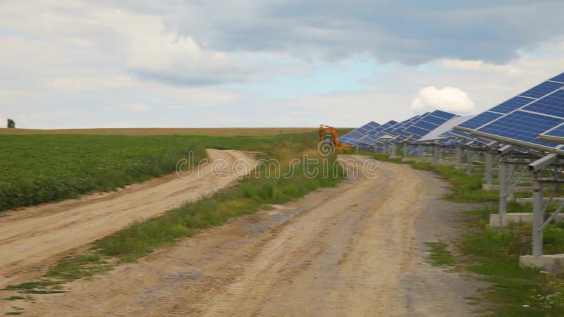 Solar Panels Installed in a Rural Area. Solar Power Plant in a Field ...