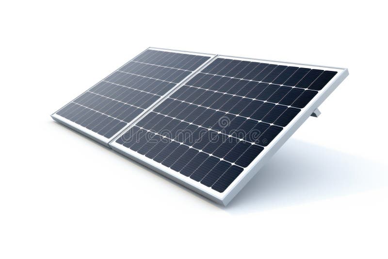 Solar Panels Isolated in White Background for Solar Energy Concept ...