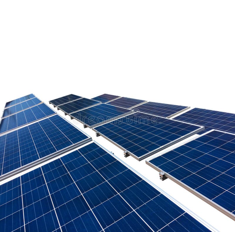 Solar Panels Isolated in White Background Stock Image - Image of ...