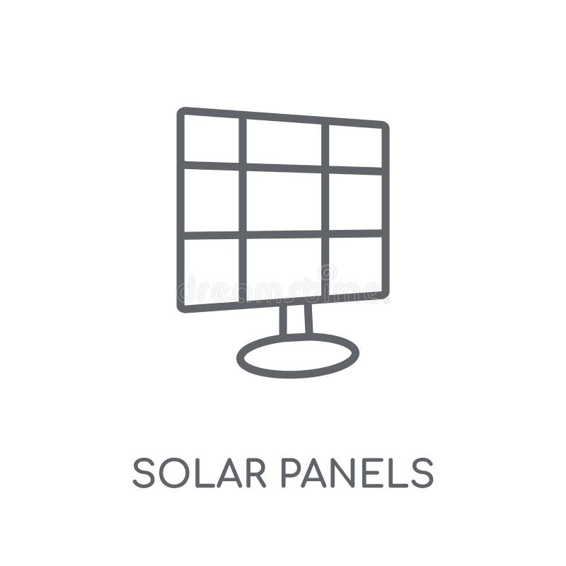 Solar Panels Linear Icon. Modern Outline Solar Panels Logo Conce Stock ...