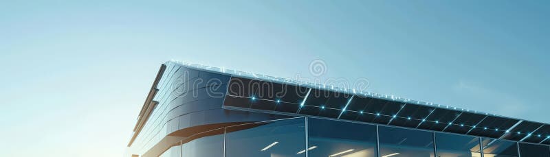 Solar Panels on a Modern Building Integrated with the Architecture ...