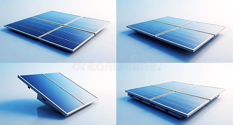 Solar Panels Montage AI GENERATED IMAGE Stock Illustration ...
