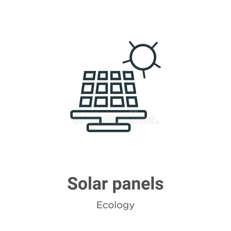 Solar Panels Outline Vector Icon. Thin Line Black Solar Panels Icon ...