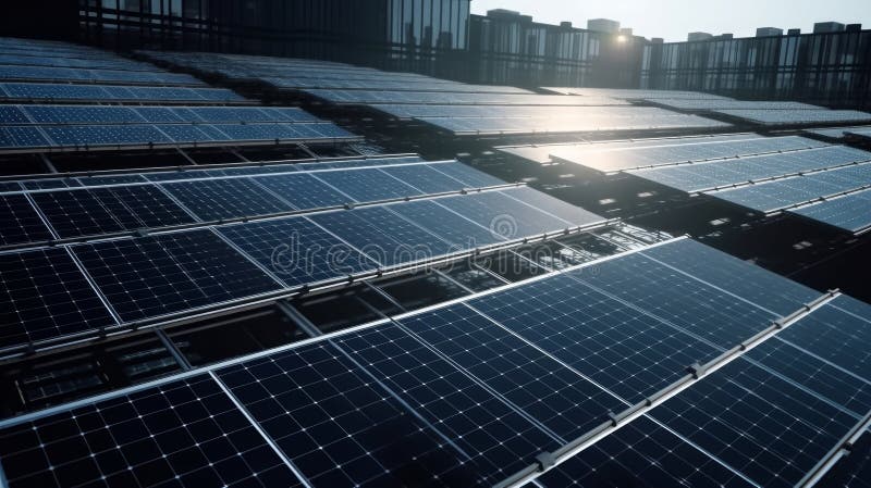 Solar Panels Photovoltaic Panels that Receive Sunlight. Generative AI ...