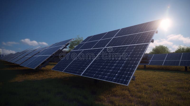 Solar Panels Photovoltaic Panels that Receive Sunlight. Generative AI ...