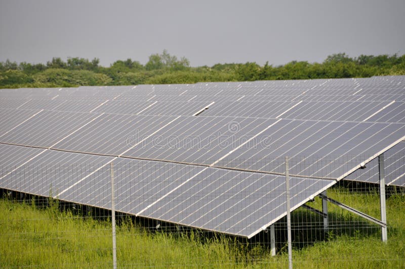 Solar Panels in the Power Plant for Renewable Energy Stock Photo ...