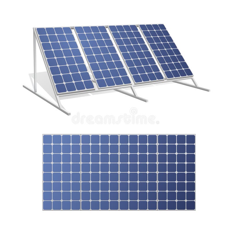 Solar Panels Realistic 3d Vector Illustrations Set Stock Vector ...