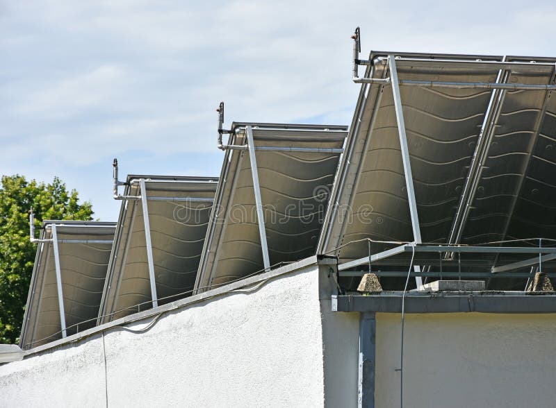 Solar panels rear view stock image. Image of solar, technology - 73308661