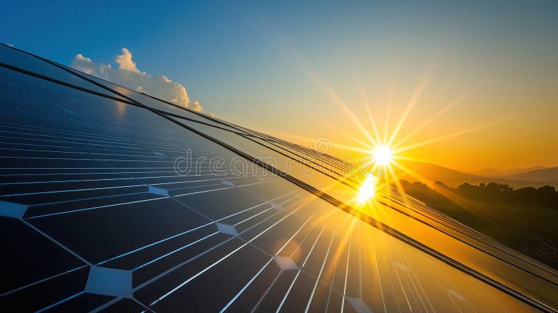 Solar Panels Reflect Sunlight Stock Illustration - Illustration of ...