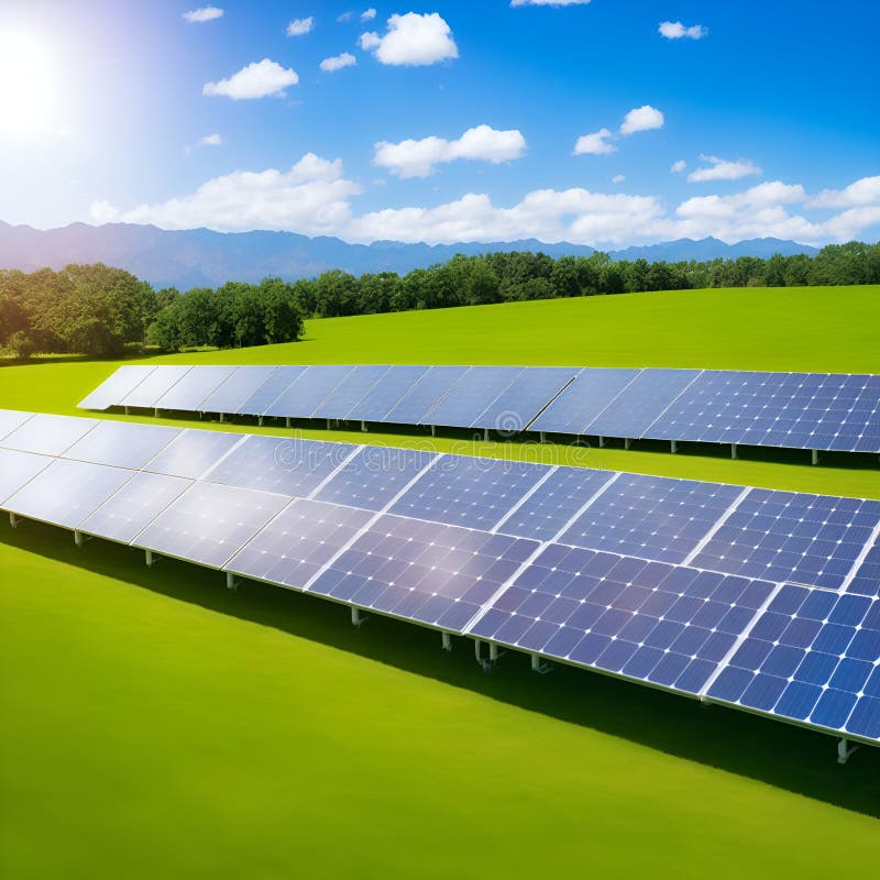 Solar Panels for Renewable Electrical Energy Production. Generative ...