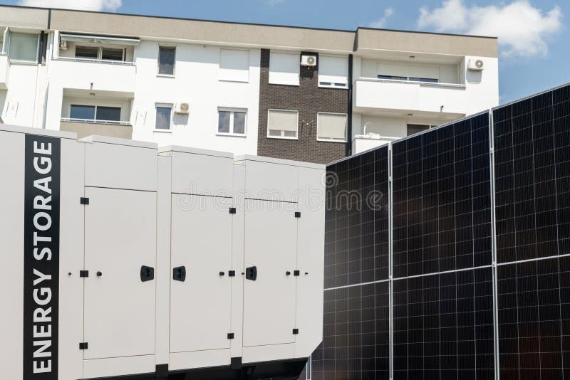 Solar Panels with Renewable Energy Storage Stock Image - Image of ...