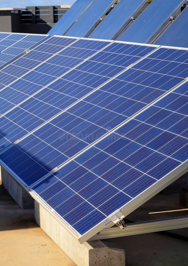 Solar panels on roof stock image. Image of panels, buildings - 266388725