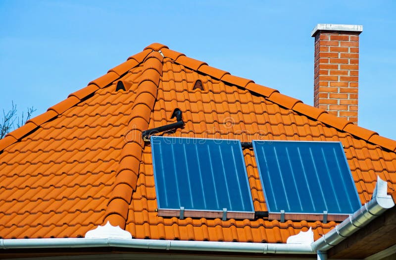 Solar panels stock photo. Image of eaves, energy, conservation - 61389574
