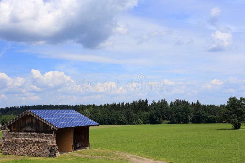 Solar panels on roof stock image. Image of cloud, copy - 63923153