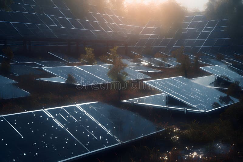 Solar Panels on the Roof. Generative AI. Stock Illustration ...