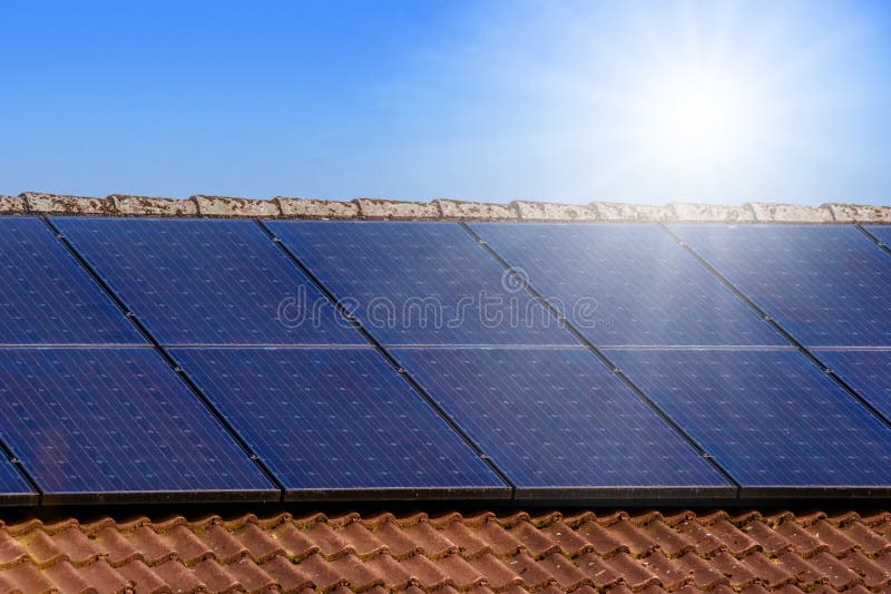 Solar panels on the roof stock photo. Image of generate - 40020370