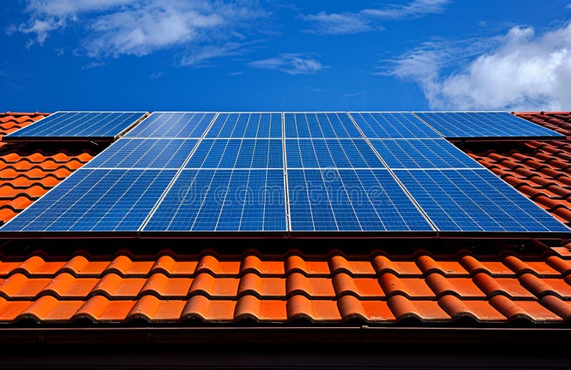 Solar Panels on Roof. a Photo of Solar Panels on the Roof Stock Image ...