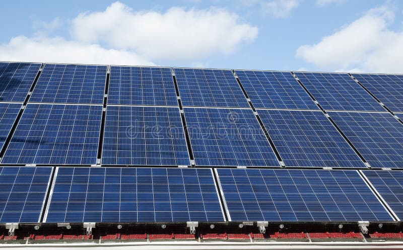 Solar Panels on the Roof of a Building Stock Image - Image of supply ...