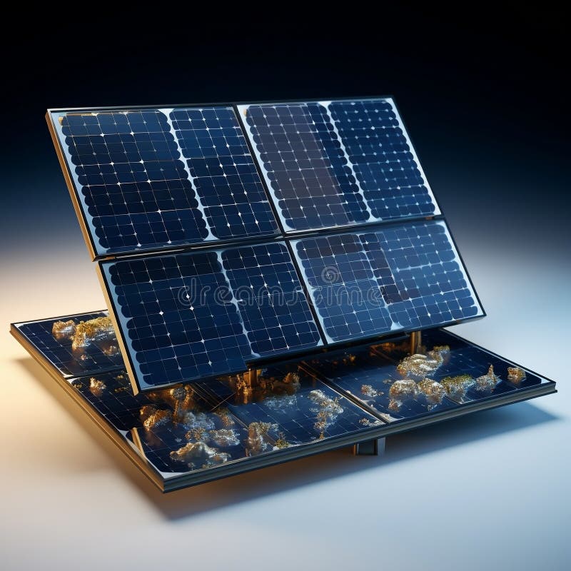 Solar Panels on a Roof Solar Plant Stock Illustration - Illustration of ...