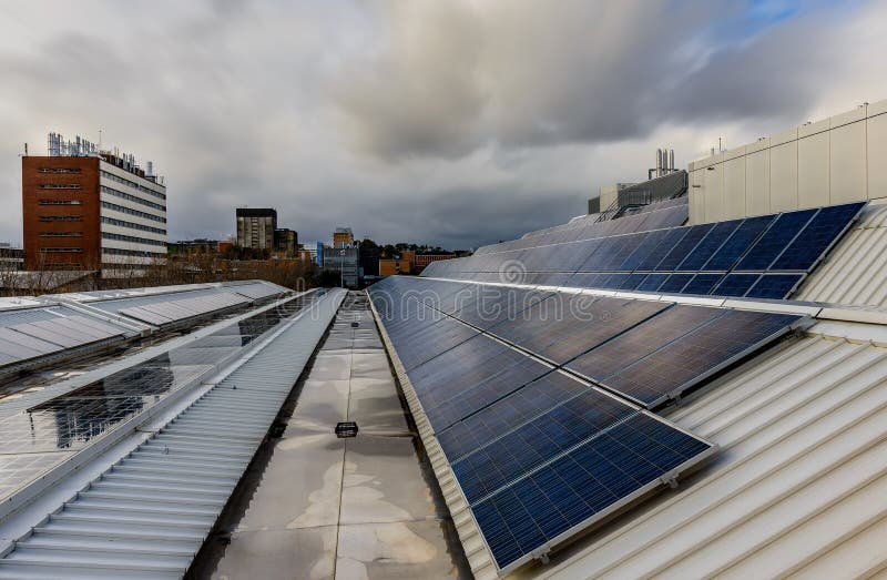 Solar panels on rooftop stock image. Image of future - 55961047