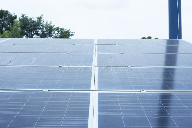 Solar Panels in a Row, Solar Panels Grid, Close Up. Photovoltaic System ...
