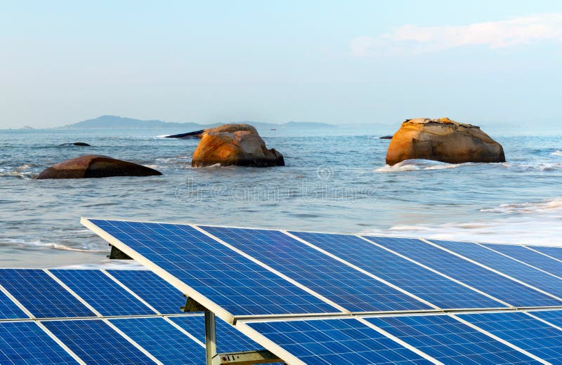 Solar panels stock image. Image of coastal, energy, beauty - 44310463
