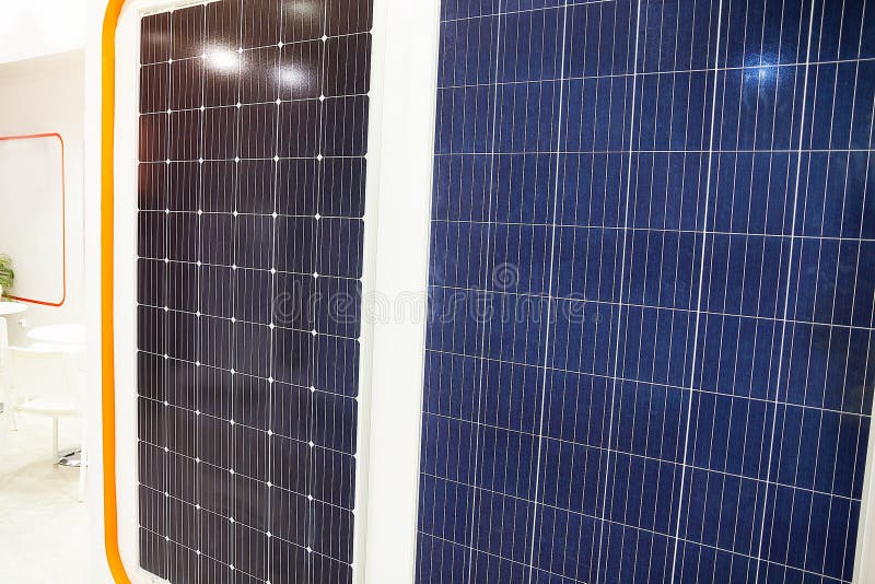 Solar Panels Showcase at Diy Hardware Store. Energy Saving Equipment ...