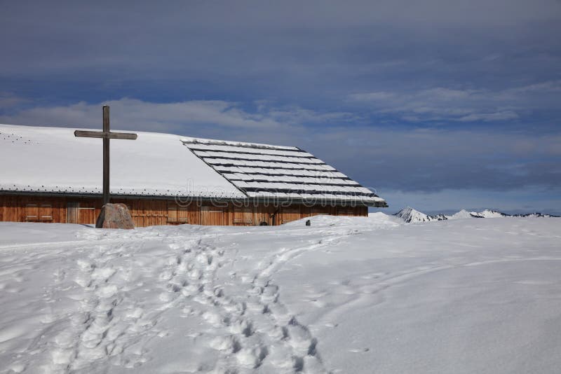 Solar Panels on Ski Hut with Snow in Austria Stock Image - Image of ...