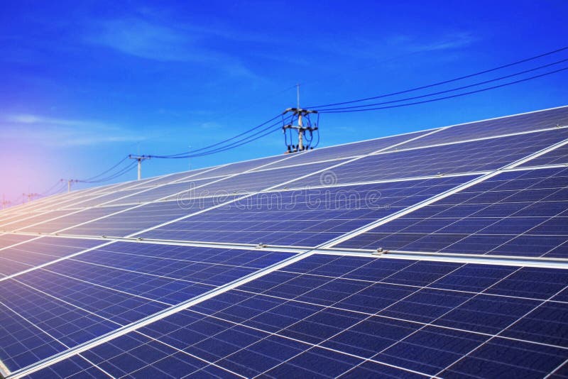 Solar panels at sky. stock photo. Image of industry, heat - 84648170