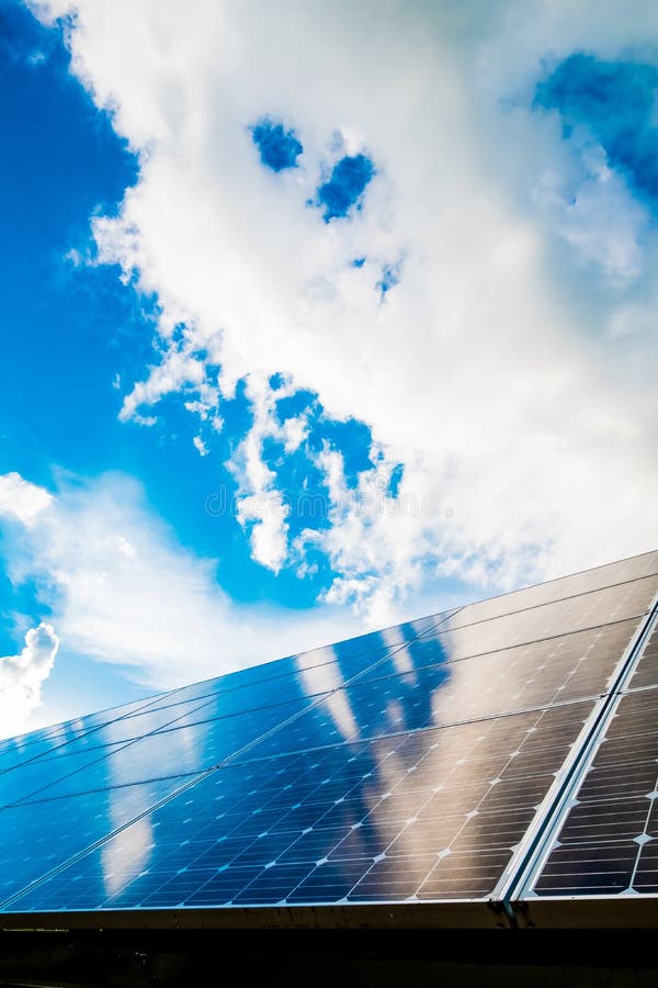 Solar panels with sky stock photo. Image of innovative - 116392244