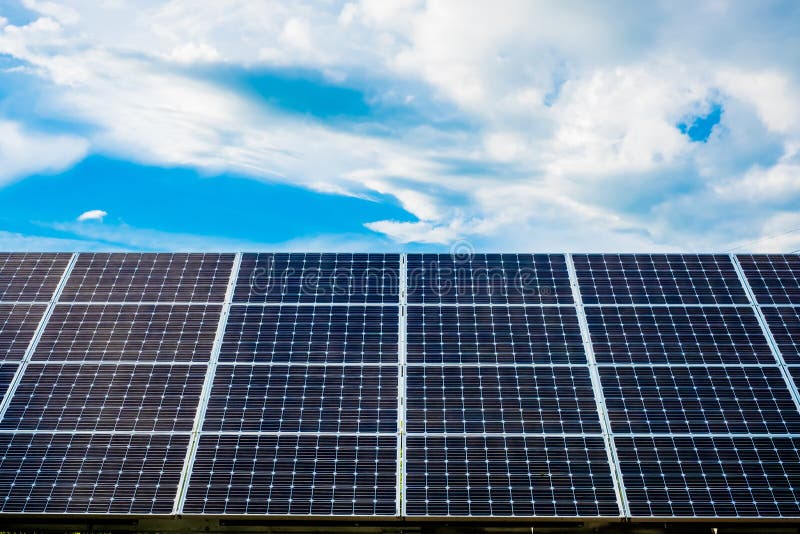 Solar panels with sky stock photo. Image of ecological - 116392262