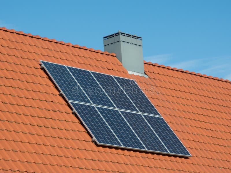 Solar panels small house stock photo. Image of ecological - 46843390