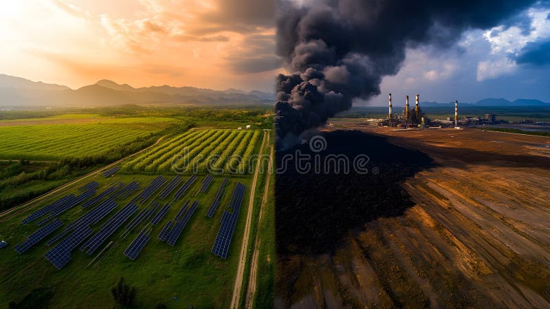 Environmental Contrast: Clean Energy Versus Pollution, a Divided ...