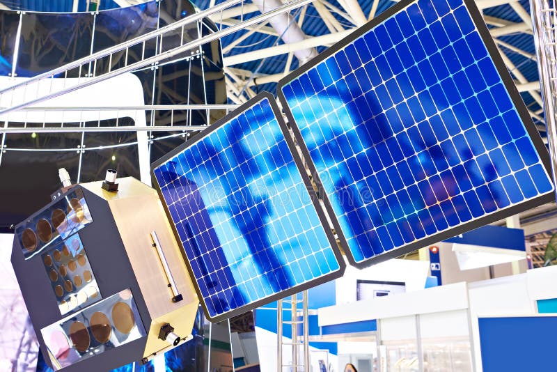 Solar Panels on Space Exhibition Stock Image - Image of sells, panels ...