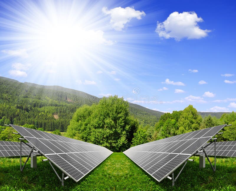 Solar panels stock image. Image of landscape, future - 44175077