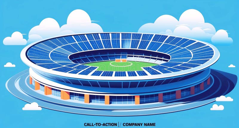 Solar Panels on a Stadium Roof AI GENERATED IMAGE Stock Illustration ...