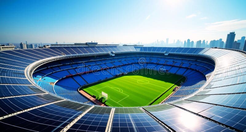 Solar Panels on Stadium Roof AI GENERATED IMAGE Stock Illustration ...